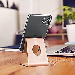 Toiyason Cell Phone Stand Desk Phone Holder, Cradle, Dock, Compatible with All 4-8inch Phones, Office Kitchen Traveling Accessories T1 Rose Gold