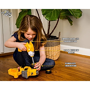 Flybar Remote Control Take Apart Dump Truck – Take Apart Toys with Electric Drill - DIY Assembly with Realistic Sounds, Age 3 and Up – by Power Gearz