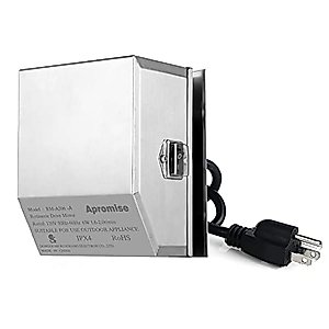 Apromise Rotisserie Motor - Stainless Steel Rotisserie Spit Motor 6W 110 Volts with Waterproof On/Off Switch | Powerful Rotisserie Motor Hold Up to 50 Pounds Capacity - Silver