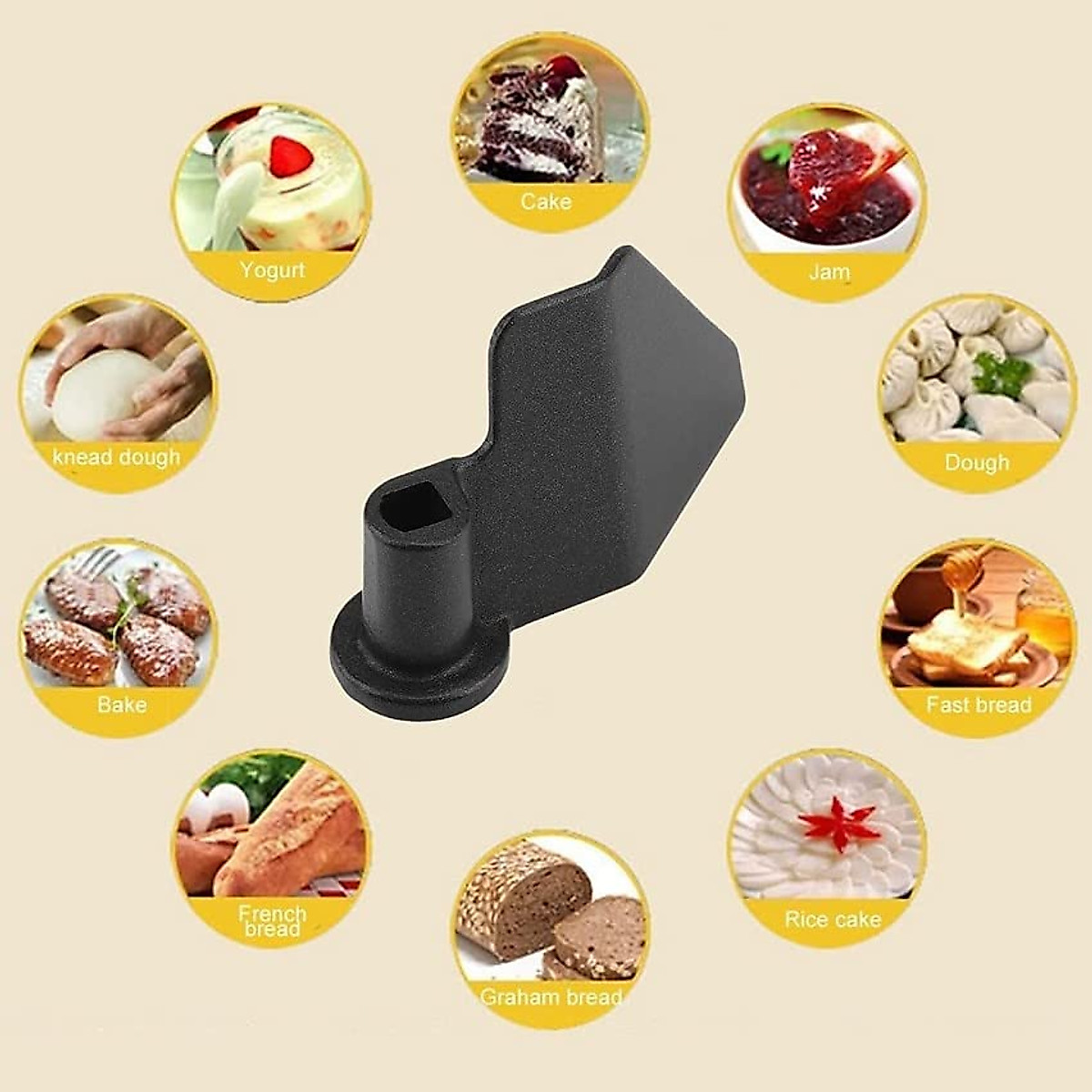Bread Maker Paddle, kitchen Bread Maker Kneading Blade Part Mixing Paddle Replacement for Breadmaker Machine Black Bakery Kitchen Helper Accessory