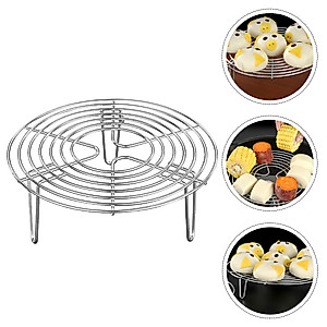 YARNOW Round Cooking Cooling Racks Stainless Steel Round Rack for Steaming Rack and Air Fryer Cooking Steamer Rack for Air Fryer Pressure Cooker Oven 20X7cm
