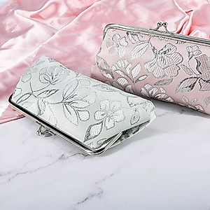 Oyachic 2 Packs Large Coin Purses Floral Cash Case Vintage Change Pouch Kiss Lock Cellphone bag Handbag ID Card Holder Canvas Clutch