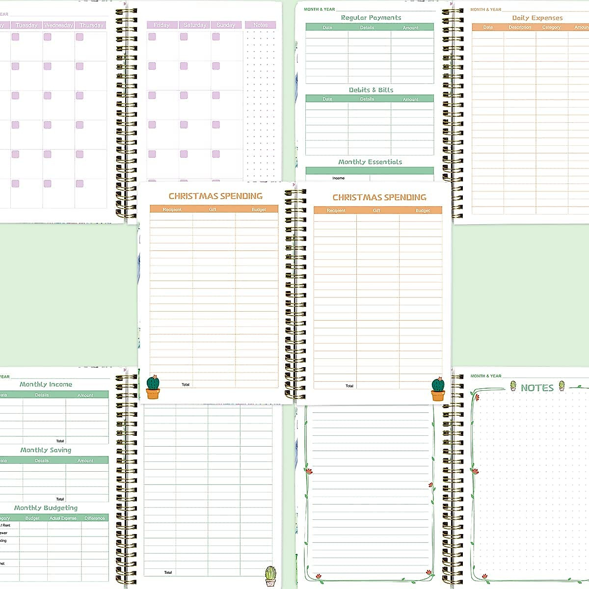 Budget Planner 2024 Monthly Budget Journal Expense Tracker 12 Month Notebook Bill Financial Organizer 5.7 x 8.2 Inch