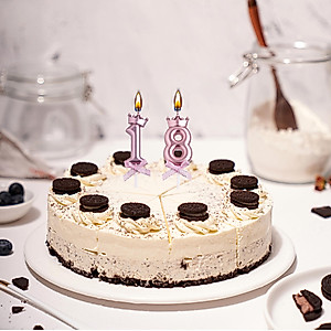 VSHILI 18th Birthday Candles, Rose Gold 18 Year Old Number Birthday Candles, Happy Birthday Party Cake Topper Decoration Gifts for Boys Girls