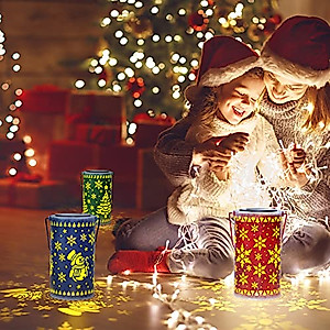 1 Pack Solar Christmas Lantern Red Christmas Lantern Snow Globe Christmas Lights Battery Operated Lantern Hanging Christmas Gift Christmas Decorations for Table, Garden, Patio, Yard