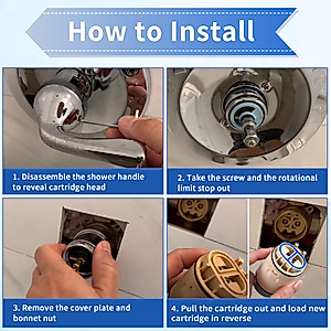 Dreyoo Single Function Pressure Balance Cartridge Replacement for RP70538, Shower Cartridge Compatible with Peerless and Delta Single Handle Tub/Showers Faucet (Check Valve Not Included) (2 Pack)
