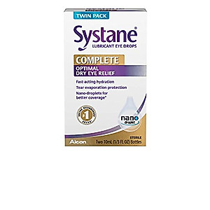 Systane Complete Lubricant Eye Drops, 0.34 Fl Oz, 2 Count (Pack of 1)