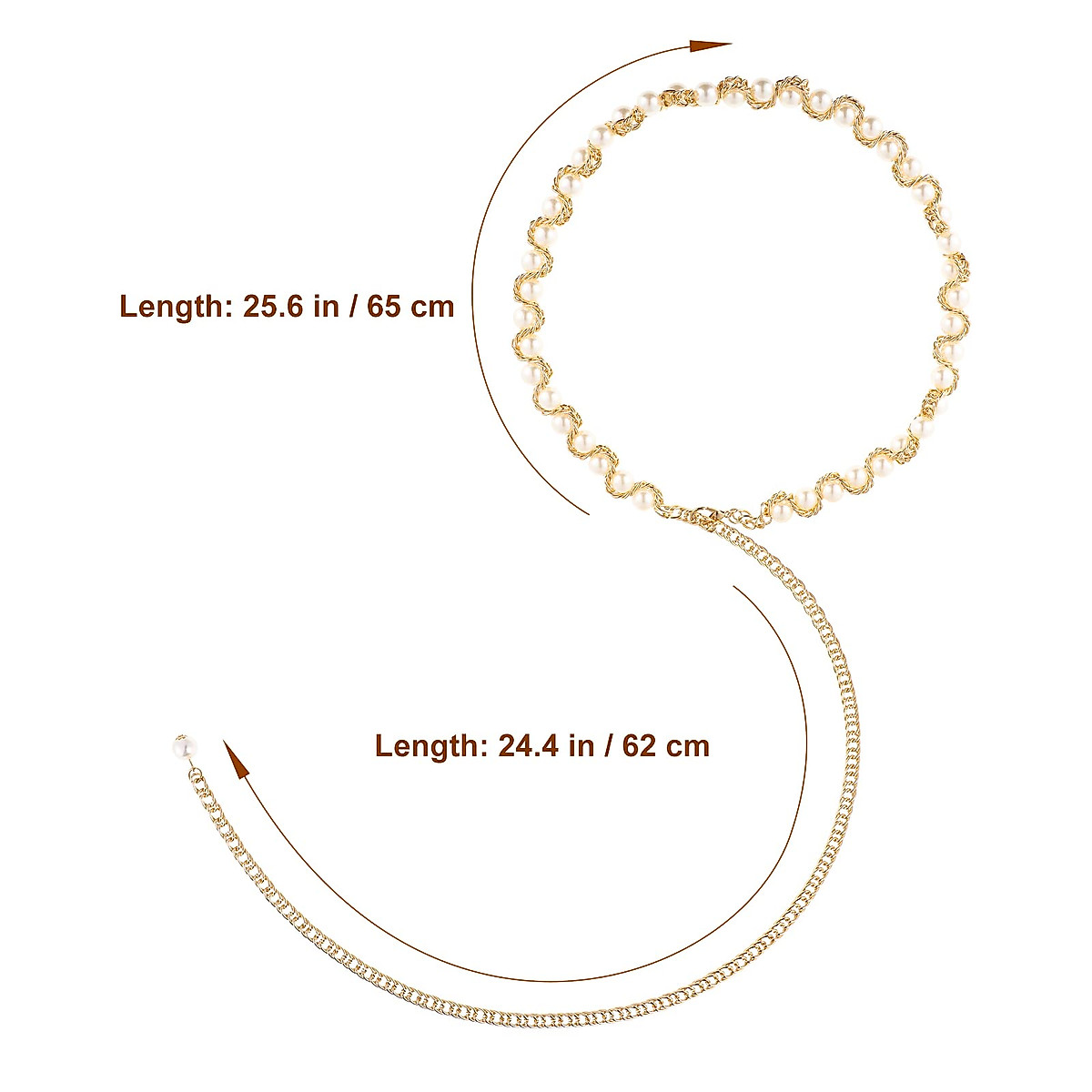 Holibanna Pearl Chain Waist Belt Pearl Alloy Waist Chain Body Chain for Women Jeans Dresses