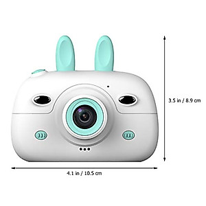 SOLUSTRE Kids Toys Rabbit Shaped Kid Camera 1080P Children Digital Camera 2.4 inch Screen Dual Lens Video Recorder Gift for Kids Green Toddler Toys