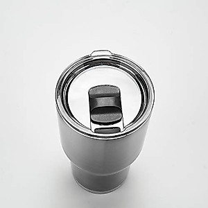 Magnetic Lid for 30 oz Tumbler - Compatible with YETI Rambler, Ozark Trail, Old Style Rtic and More, Magnetic Slider Switch Spill Proof Tumbler Cover (Pack of 2 Black)