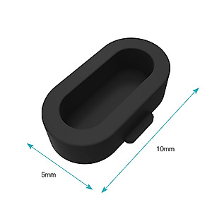 AWINNER 10 Pack Dust Plug Compatible for Garmin Watch Charger Port Protector (Black)