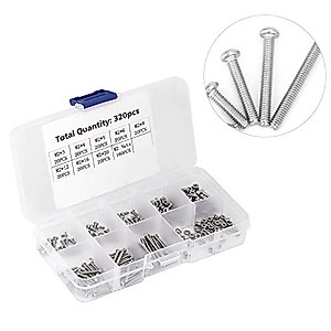 Screw 320pcs M2 Machine Screws Set Stainless Steel Nuts Fasteners for Laptop/Hard Disk/Keyboard/Phone/PC Hardware Accessories