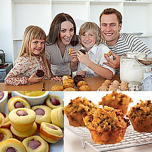 Amison Mini Muffin Pan 24 Cups, 2 Packs Silicone Cookies Cupcake Bakeware Tin Soap Tray Mould Non stick, BPA-free, Dishwasher Safe (Blue)