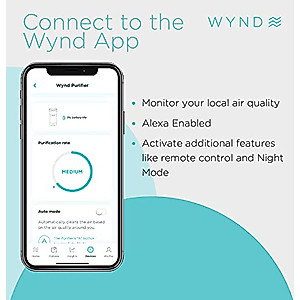 Wynd Max Home Air Purifier - App and Alexa Enabled, Smart Purification - HEPA Filter - Ideal for Home, Office, Large Spaces - 1200 sqft…