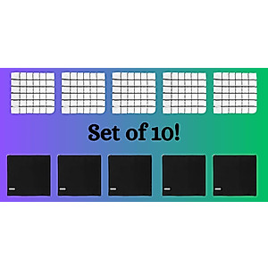 Cotton Terry Kitchen Dish Cloths | Set of 10 | 12 x 12 Inches | Super Soft and Absorbent |100% Cotton Dish Rags | Perfect for Household and Commercial Uses | Black