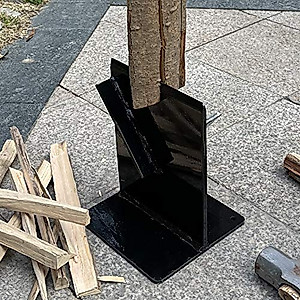 Hi Flame Firewood Kindling Splitter for Wood Stove Fireplace and Fire Pits, Black