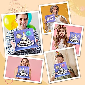 OLOSONG 3D Pop-Up Birthday Card with Music and Fireworks, Lavender, Unisex-Adults
