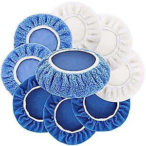 9PCS Polishing Bonnet Pads,9 to 10 Inch Polisher Bonnet Buffer Bonnets Waxers Bonnet,Buffing Pad Cover Waxing Bonnet,Mix Pack 3 Microfiber 3 Coral Fleece 3 Woolen for Car Polisher