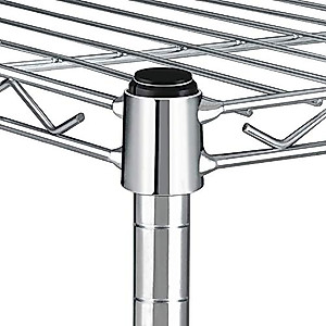 YSSOA Heavy Duty 3-Shelf Shelving with Wheels, Adjustable Storage Units, Steel Organizer Wire Rack, Plug Version, Plug Version, 23" W x 13" D x 30" H, Chrome