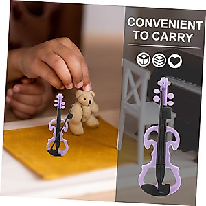 BESPORTBLE 10pcs Violin Ornaments Toy Musical Instrument Model Small House Violin Plastic Violin Model Decorative Violin Model Mini House Violin Mini Violin Adornment Violin Craft Purple Abs