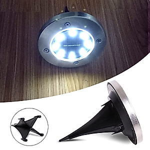 Solar Powered Ground Light Outdoor Waterproof Garden Pathway Lights with 8 LEDs, Walkway Lights for Home, Yard, Driveway, Lawn, 1Pack