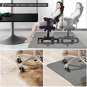 Office Chair Mat for Hardwood Floor, 55" × 35" Office Gaming Computer Desk Chair Mat, Dirt Resistant & Easy to Clean Light Gray