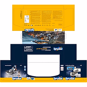 Bruder 62733 bworld Police Boat with Rotating Beacon Light, 2 Figures and Accessories