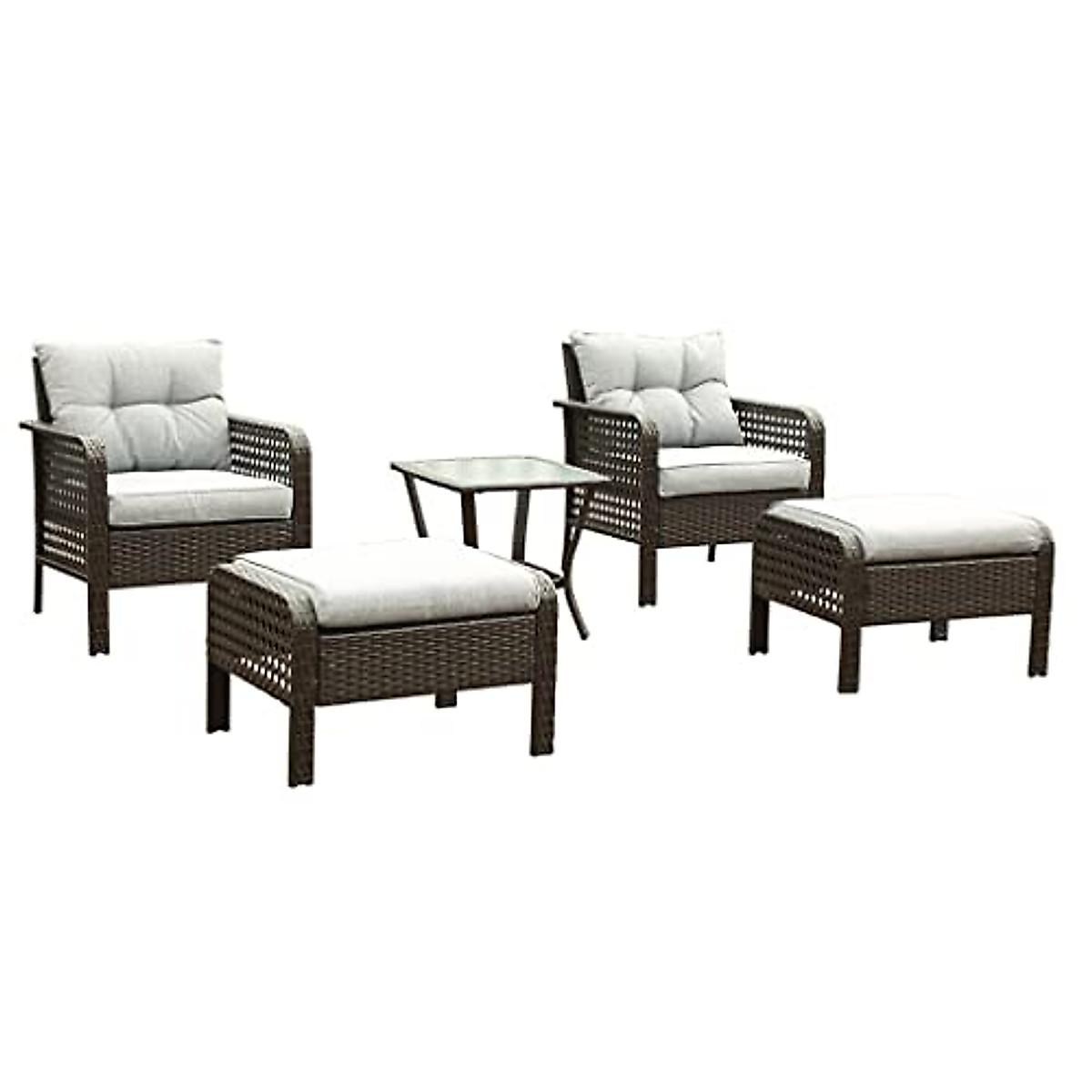 QUUL Patio Sectional Wicker Rattan Outdoor Furniture Sofa Set Sofa Type Appearance General Use Material Specific Use