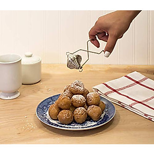 HIC Kitchen Spring-Action Flour Duster, 6.5-Inches, Stainless Steel