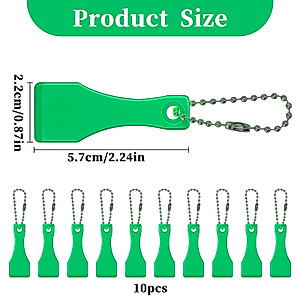 10 Pcs Lotto Scratcher Tool Plastic Scraper Tool Keychain Scraper for Lottery Ticket Lotto Scratcher Keyring Scoop Shape Lotto Scratcher Keyring Scraper for Label Sticker Remover Tool Green