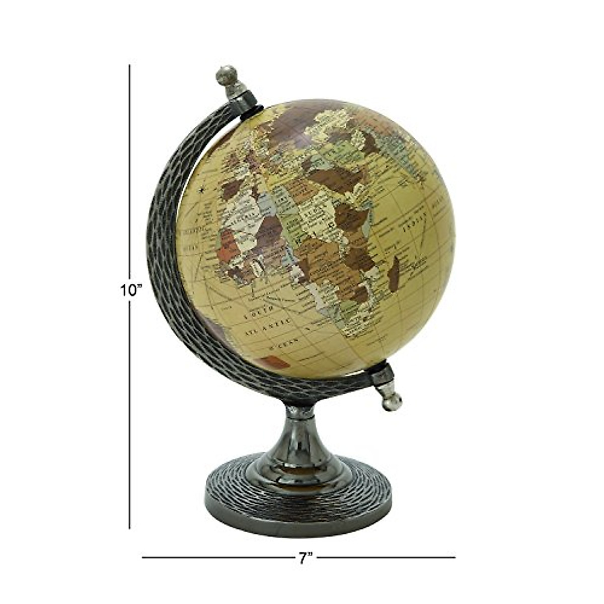 Benzara 68846 Elegant And Stunning Metal PVC Globe, 7" W x 10" H