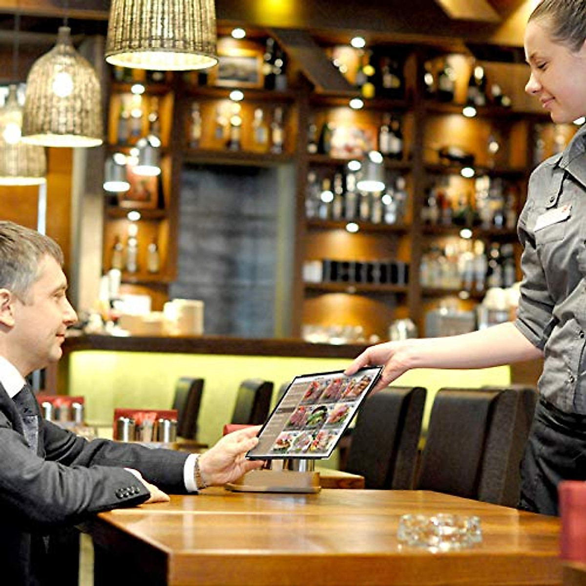 25 Menu Covers 8.5 x 11 Inch Menu Holder Double Stitched Menu Covers Single Page Menu Cover Two Clear Viewing Surfaces Restaurant Menu Covers