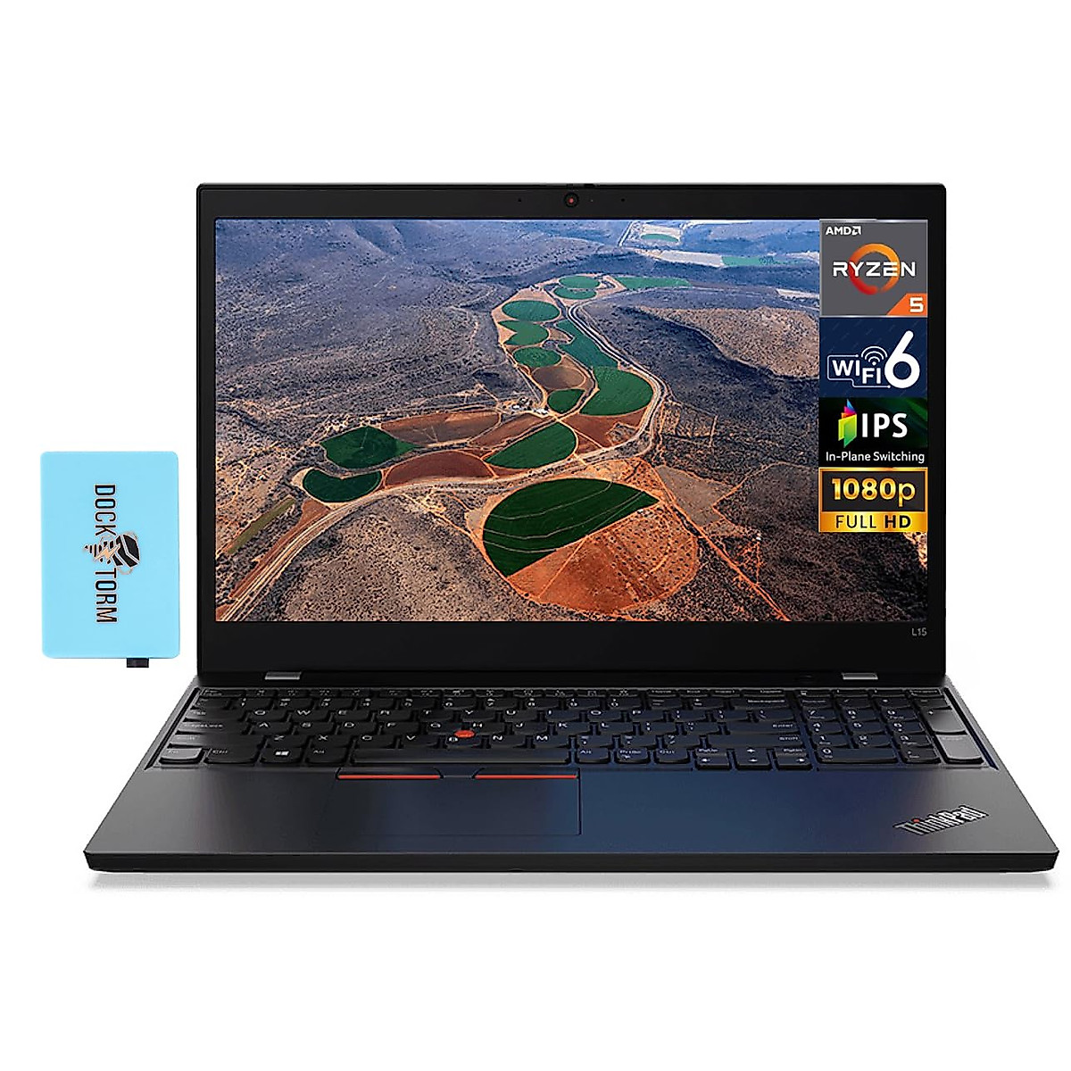 Lenovo ThinkPad L15 Gen 1 Business Laptop 15.6" FHD IPS Display (AMD Ryzen 5 PRO 4650U, 16GB RAM, 256GB PCIe SSD, AMD Radeon, WiFi 6, RJ-45, HD Webcam, Win 11 Pro) with DKZ Hub USB Port Expander