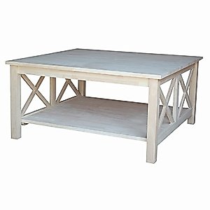 International Concepts Hampton Square Coffee Table, Unfinished