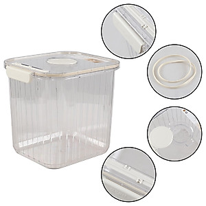 Nesmilers 22 Lbs Clear Airtight Rice Container, 1 Pack Grain Containers with Lids