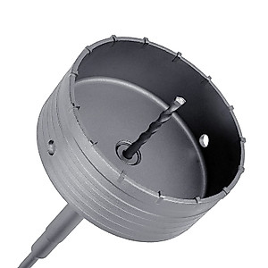 GUICGOC 6 inch / 152mm Concrete Hole Saw with 220mm SDS Plus Shank Connecting Rod,Tungsten Carbide Teeth Cement Hole Saw for Cement Brick Concrete Stone Wall (6 inch (152mm))