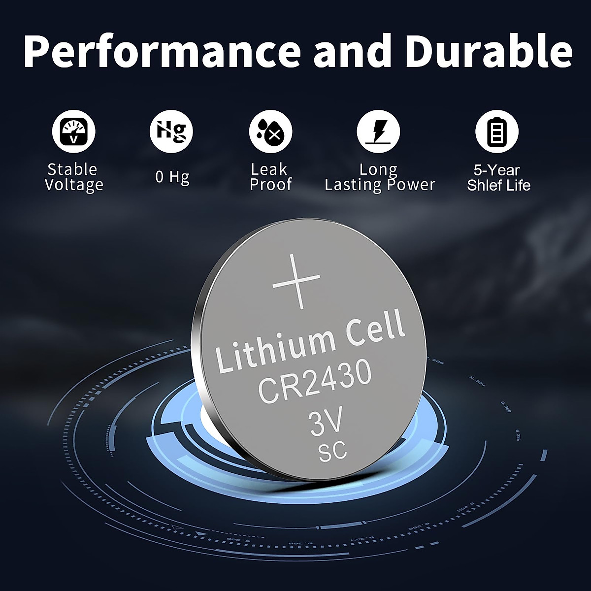 PKCELL 5Pack CR2430 3V Lithium Battery CR 2430 Battery
