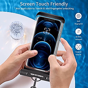 UNBREAKcable Waterproof Phone Pouch Case- 2 Packs[IPX8 Waterproof] [Sensitive Touch] [Up to 7"] Phone Holder Dry Bag Underwater Phone Case for iPhone 14 13 12 Pro Max Plus Mini, Samsung(Black+Black)