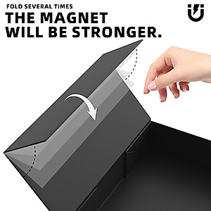 MOZRRO Gift Box 11.5 x 8.2 x 2.3 In Gift Boxes for Presents Magnetic Closure, Gift Boxes with Lids for Presents Birthday Luxury Jewelry T-shirts Gloves Scarves Books Clothes Candy, Gift Wrap - Black