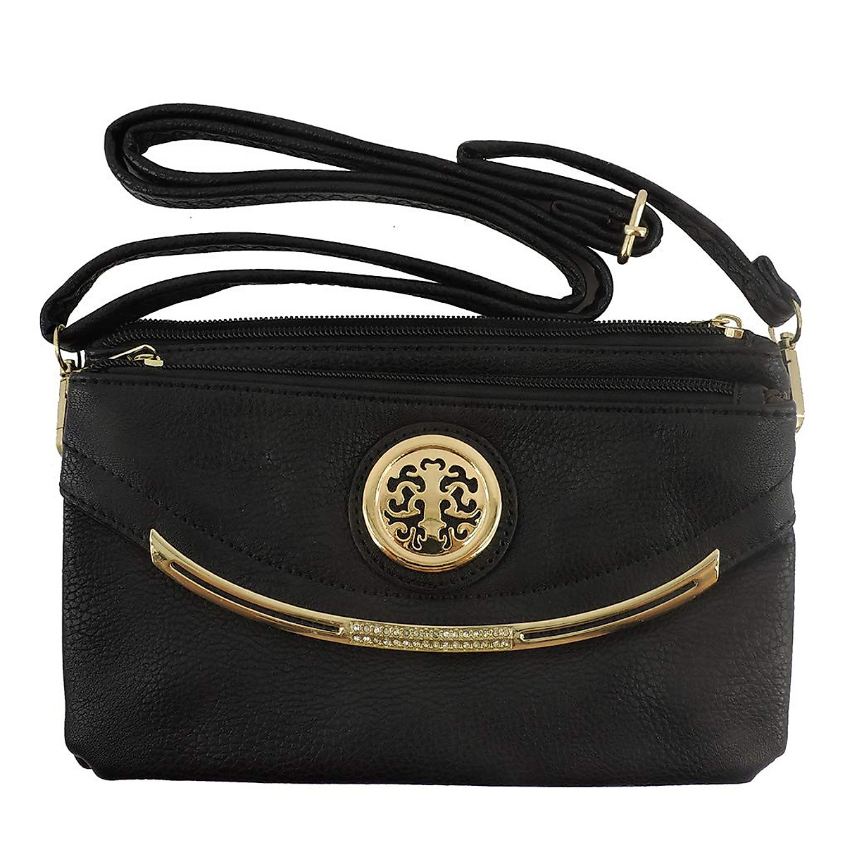 Silver Fever Fashion Crossbody - Hipster Mini Purse - Indie Designed Handbag (Black Accordion)