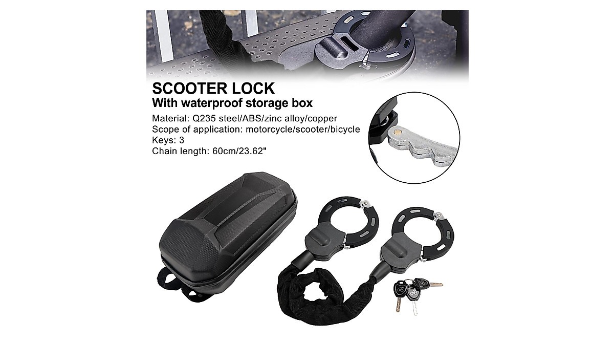 Areyourshop 60cm Scooter Lock - Anti Theft Chain with Key