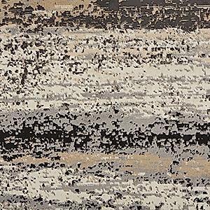 LR Home Infinity Area Rug, 7'9" x 9'5", Gray/Black