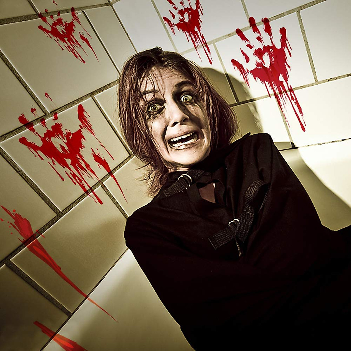 Halloween Party Decorations Zombie Vampire Halloween Party Decor Bloody Hand Footprints Window Wall Decals Zombie Vampire Party Supplies Decorations for Kids Party Floor Sticker Clings