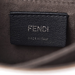 Fendi Kan I Metallic Silver Calfskin Scalloped Studded Small Shoulder Bag 8M0381