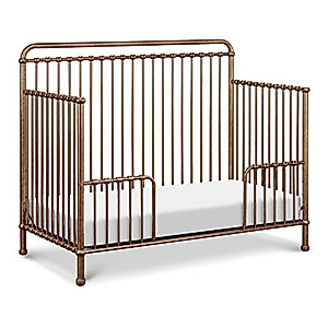 NAMESAKE Winston 4-in-1 Convertible Metal Crib in Vintage Gold, Greenguard Gold Certified