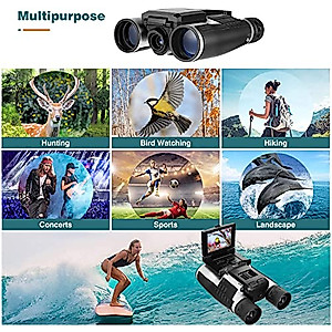 Acuvar 5 Mega Pixel Digital Camera/Video Photo Recorder 12X32 Binocular w/ 2.4" LCD Screen, 32GB SD Card, 50" Tripod, Card Reader, 6PC SD Holder & Travel Bag for Bird Watching Football Game or Concert