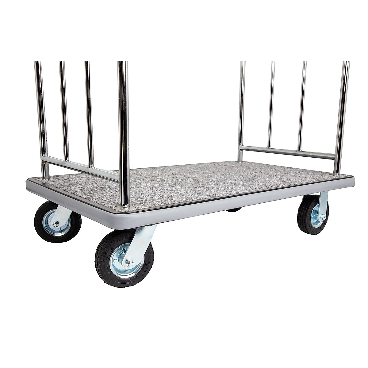 Value Valet Bellman's Cart - Hotel Bellman Cart - Condo Cart - Bellman Cart - Transporter Cart - Luggage Cart (Chrome)
