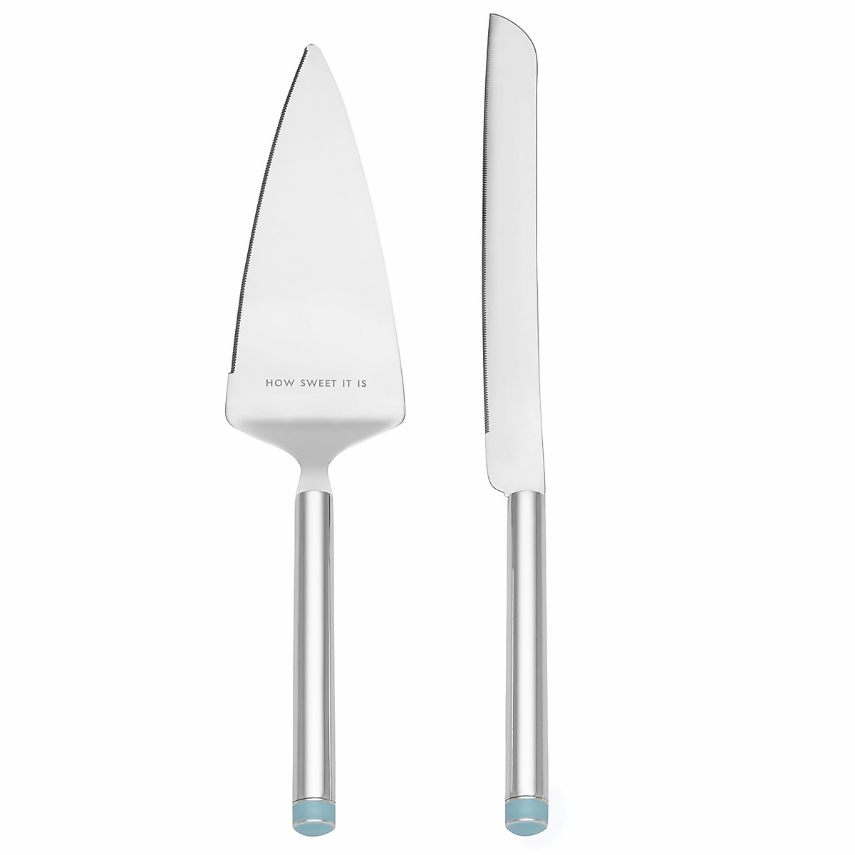 Kate Spade New York Take the Cake Knife and Server 2-Piece Dessert Serving Set, Silver-plate and Turquoise