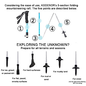 DOUDOU Trekking Poles- 2-pc Pack Adjustable Hiking Walking Sticks - Strong - Auminum Alloy 7075 Trekking Sticks Antishock and Quick Lock System Ultralight for Hiking Camping (Blue)