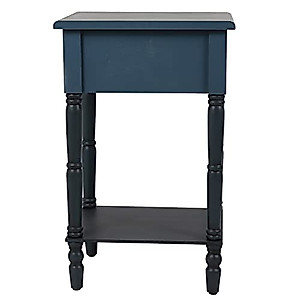 Decor Therapy Bailey Bead Board 1-Drawer Accent Table, Antique Navy